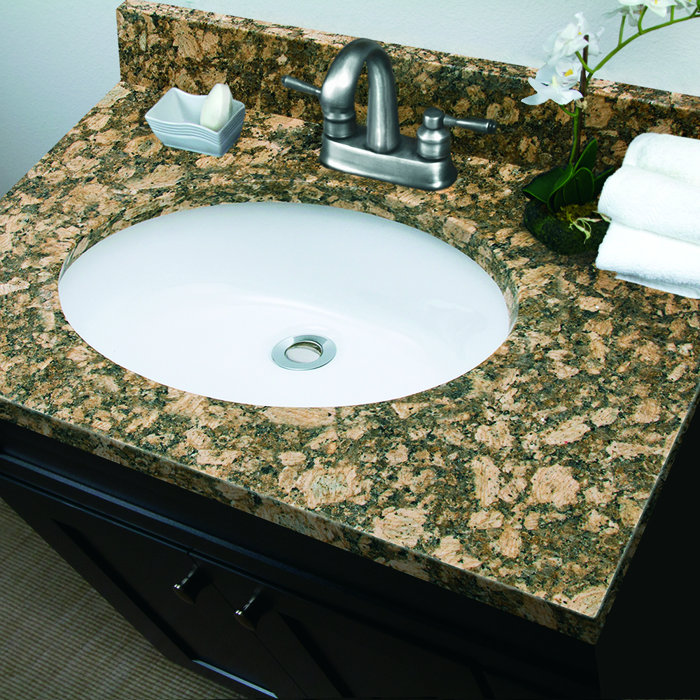 3S Stone 25'' Stone Single Vanity Top with Sink and 3 Faucet Holes ...