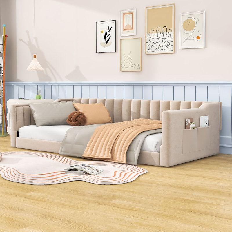 Mercer41 Upholstery Daybed with Storage pocket | Wayfair