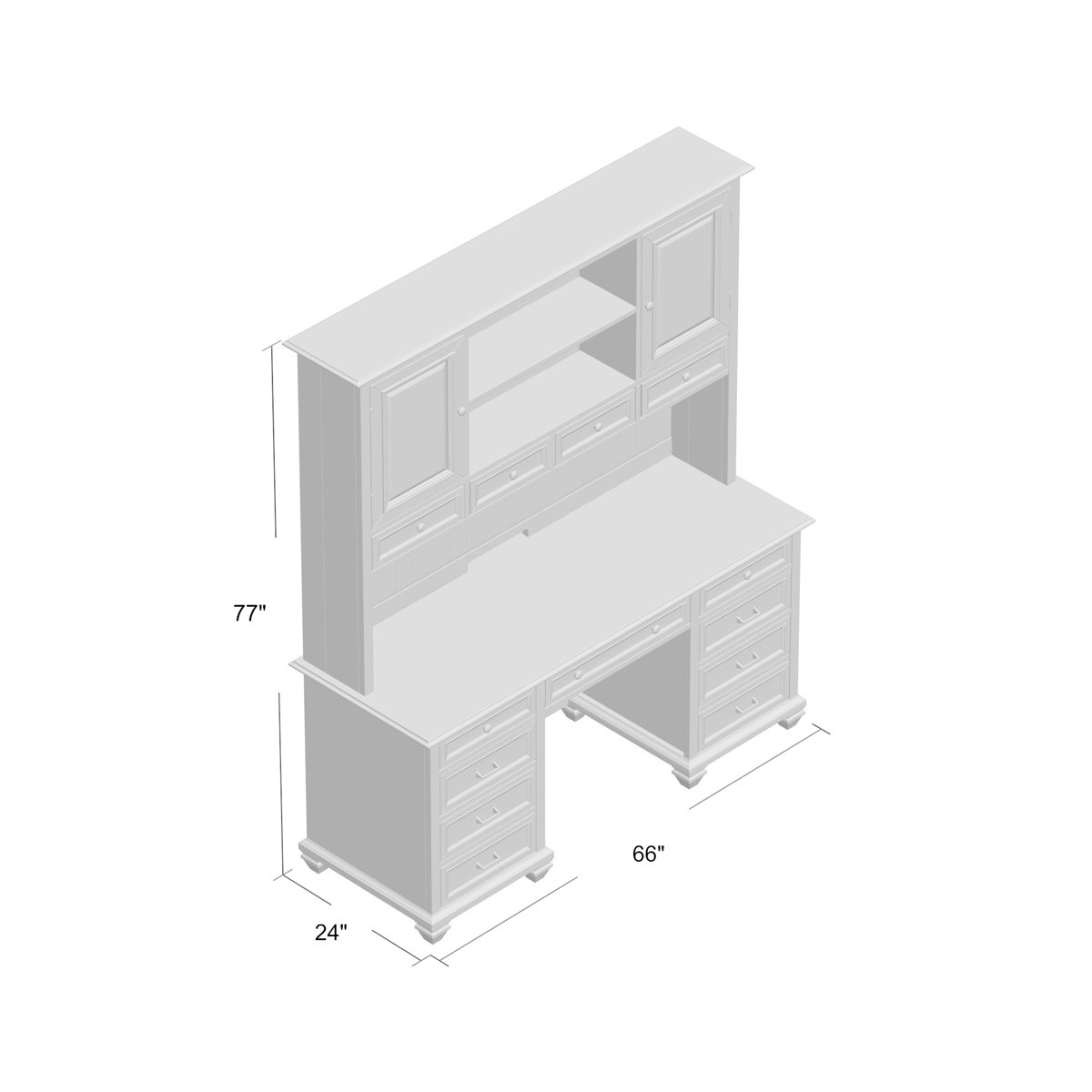 Birch Lane™ Kerey Executive Desk with Hutch & Reviews | Birch Lane