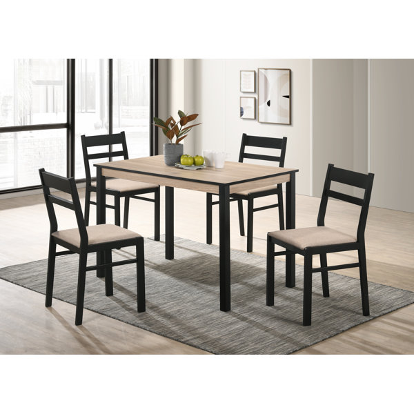 17 Stories Banham 4 - Person Rubberwood Solid Wood Dining Set & Reviews ...