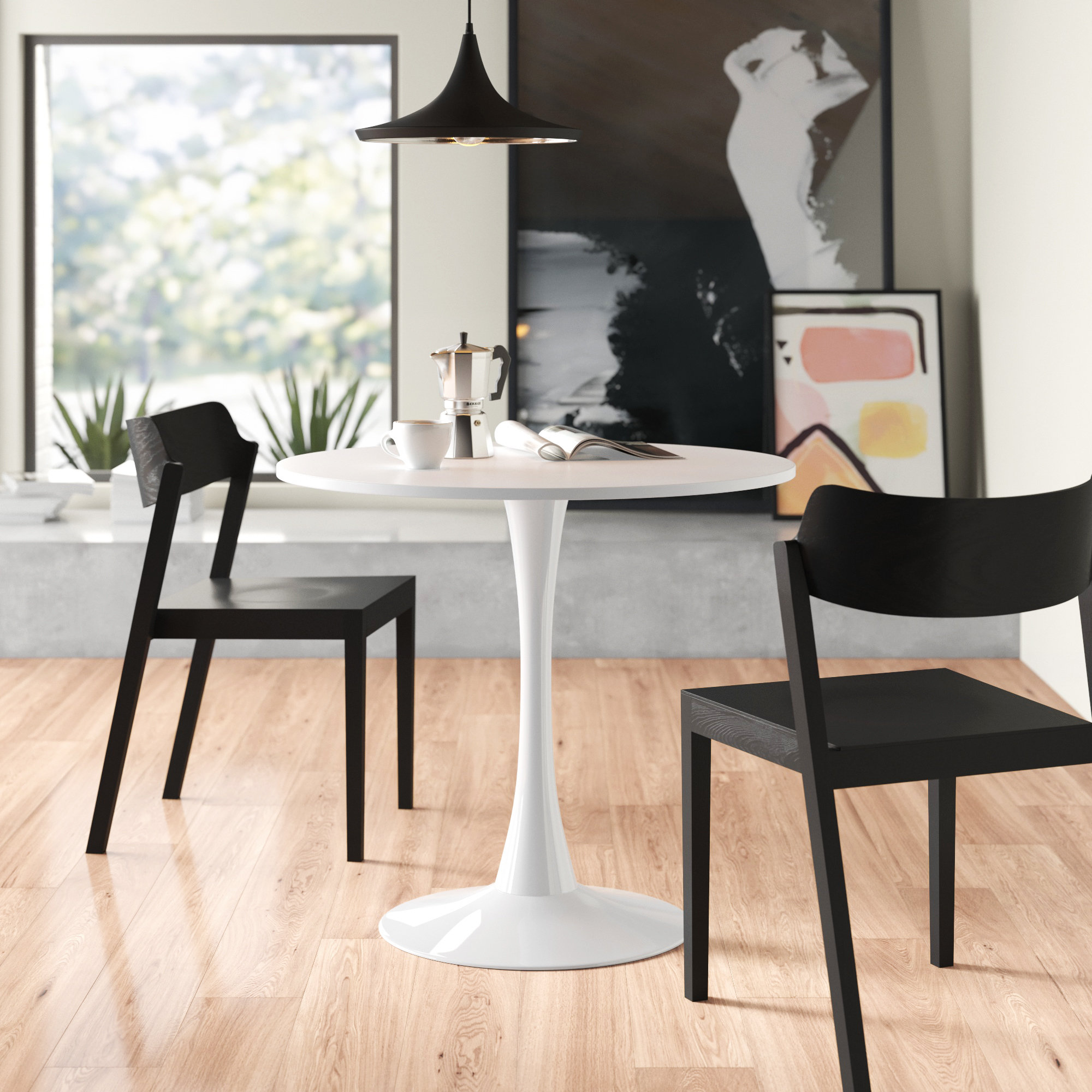 Wade Logan® Ceballo Table Mid-century Dining Table for 4-6 people With ...