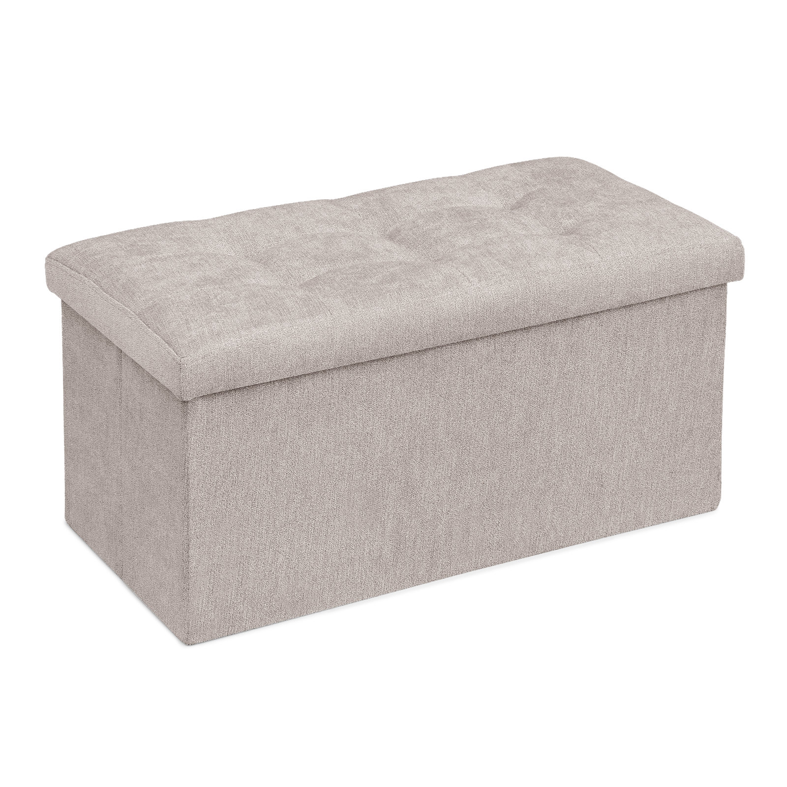Winston Porter 30" Collapsible Storage Ottoman Bench, Cotton-Linen ...