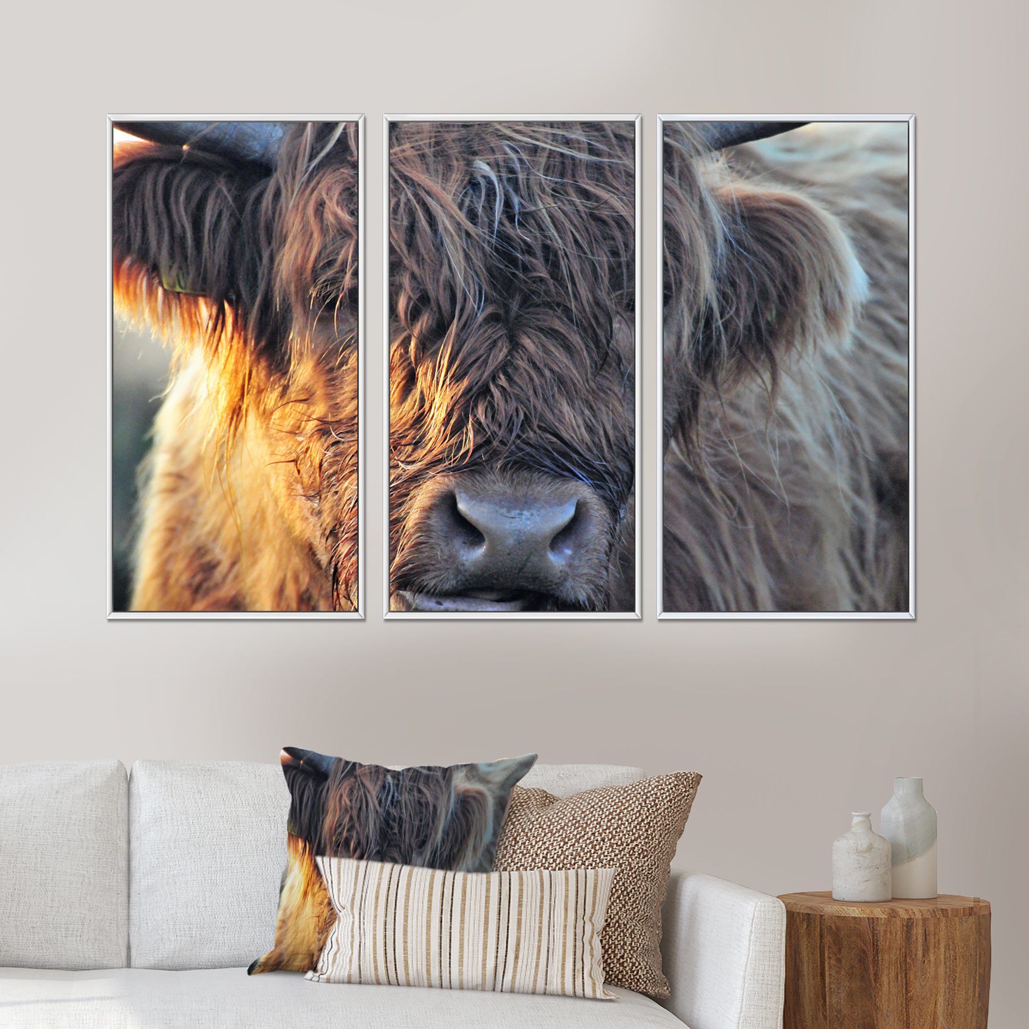 Union Rustic Scottish Cow On Moorland III - 3 Piece on - Wayfair Canada