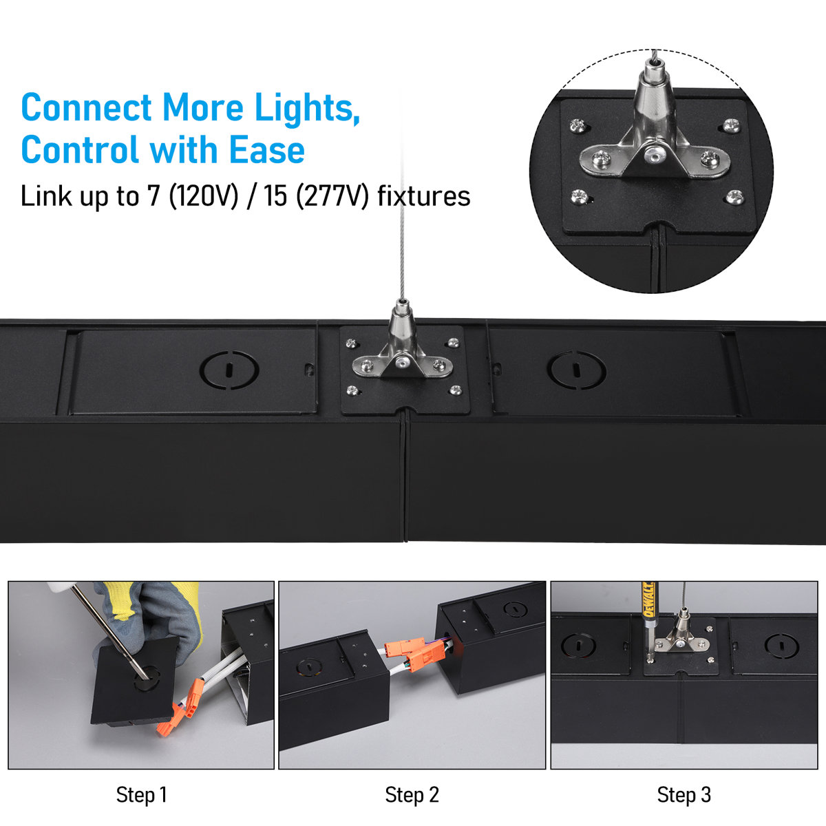 LEDVANS 4ft Led Suspension Linear Light, Up&down Lighting For Office ...