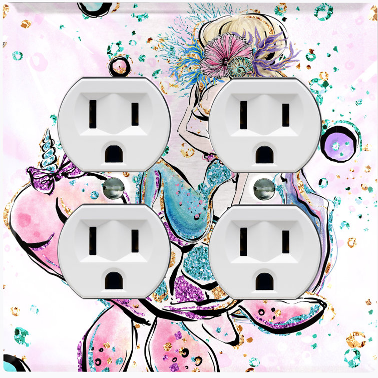 WorldAcc Patterned 2 - Gang Duplex Outlet Standard Wall Plate | Wayfair