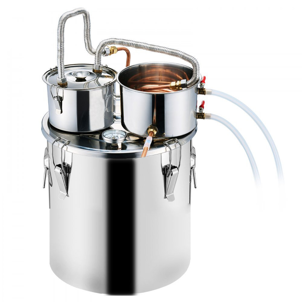 VEVOR Moonshine Still Water Alcohol Distiller w/Thumper Keg & 8W Water ...