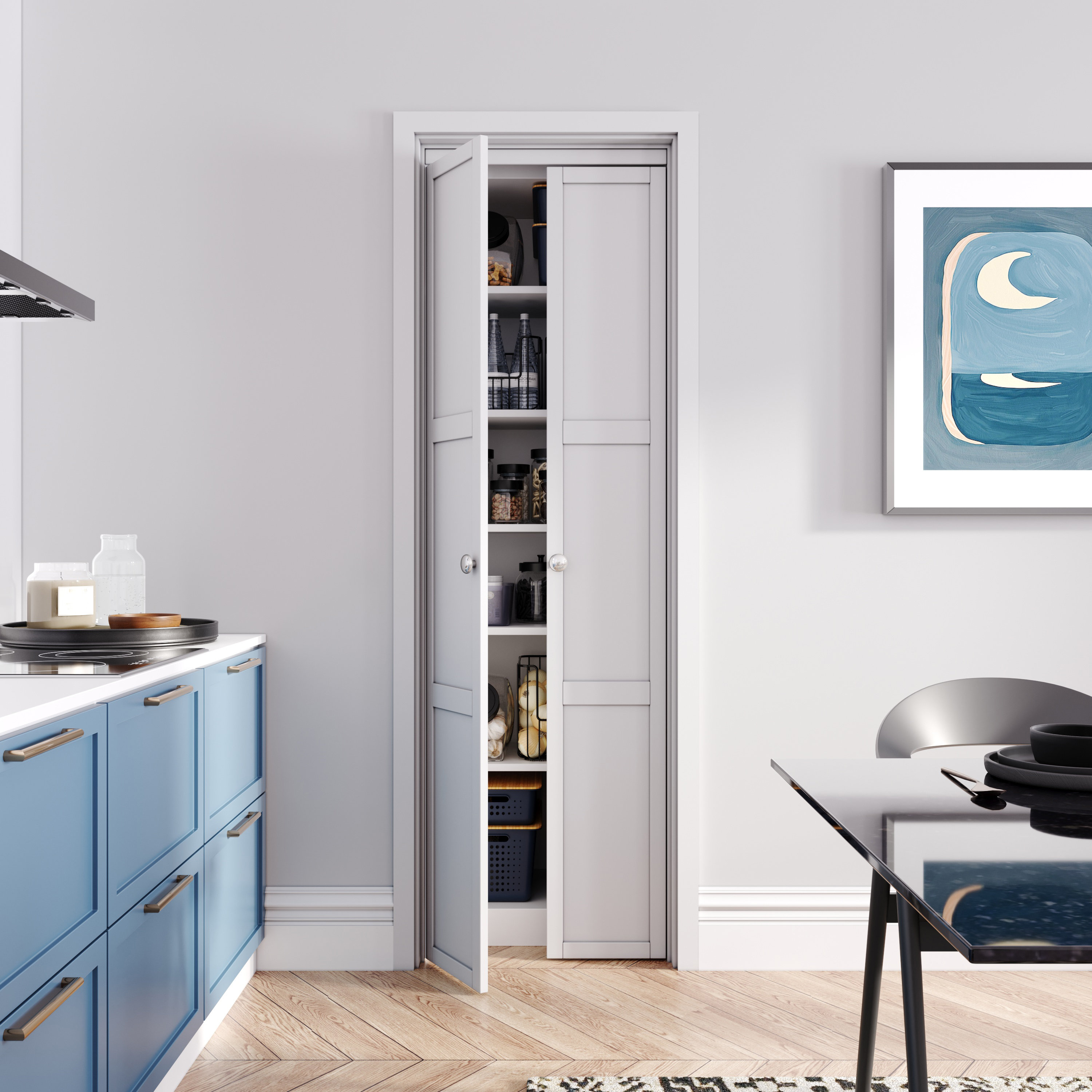 HOZONE 3-Lite Panel Manufactured Prefinished Pivot Doors with Hardware ...