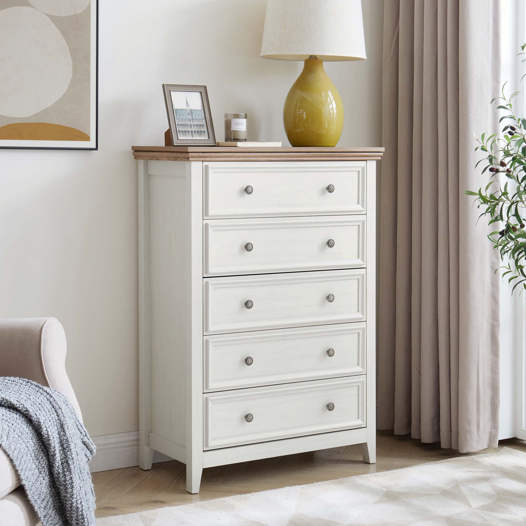 Ophelia & Co. Modern 5 Drawers Dresser 5 Drawers Cabinet,Chest Of ...