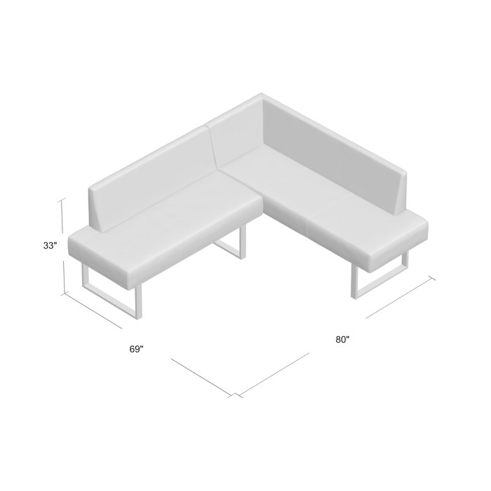 Ivy Bronx Darcie 2-Piece Contemporary Corner Sofa in Faux Leather and ...