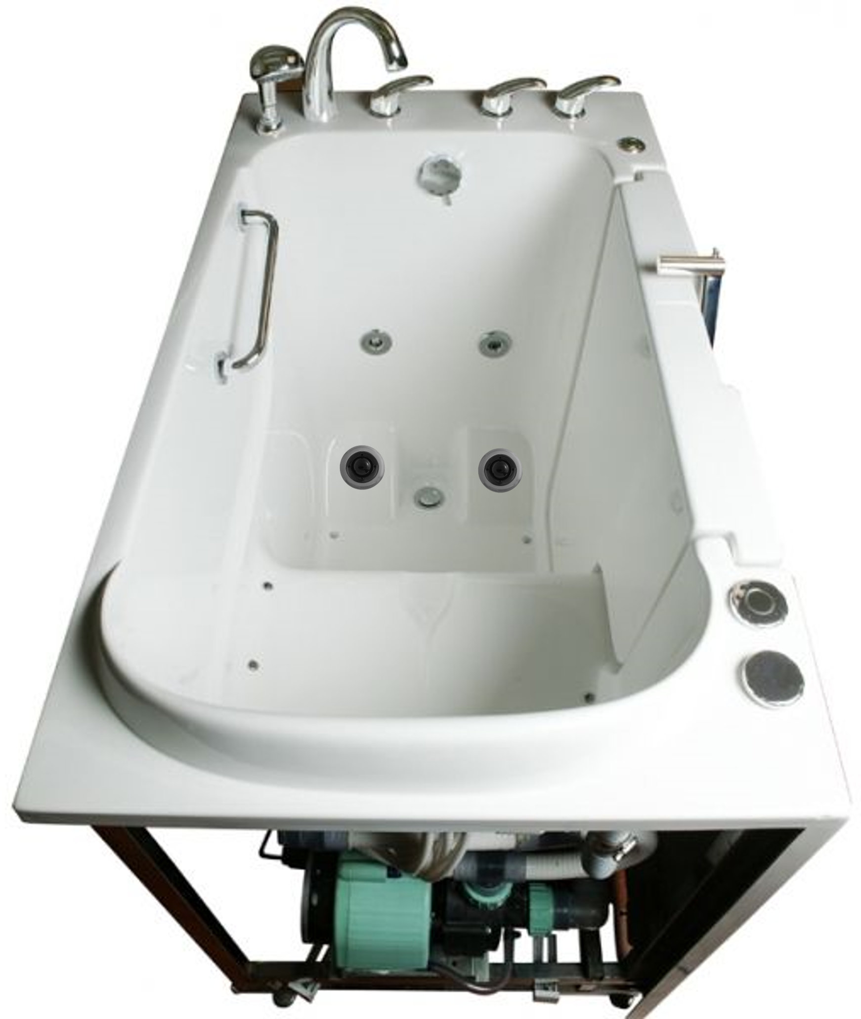 Avora Bath 52'' x 30'' Walk-in Fiberglass Bathtub with Faucet | Wayfair