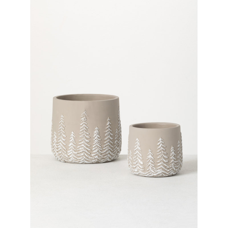 The Twillery Co.® Surber 2 Piece Cement Pot Planter Set | Wayfair