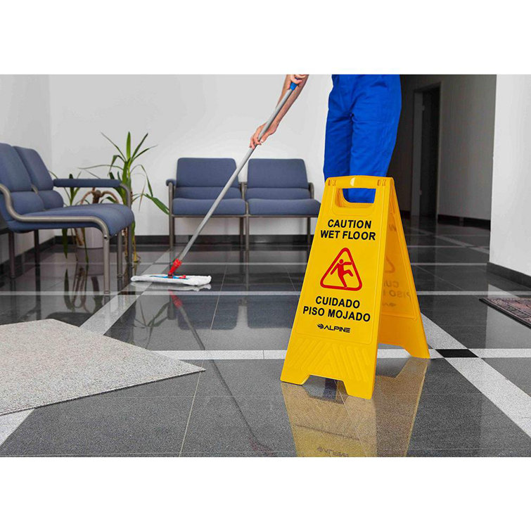 Alpine Industries 24 in. Bilingual Caution Wet Floor Sign & Reviews ...