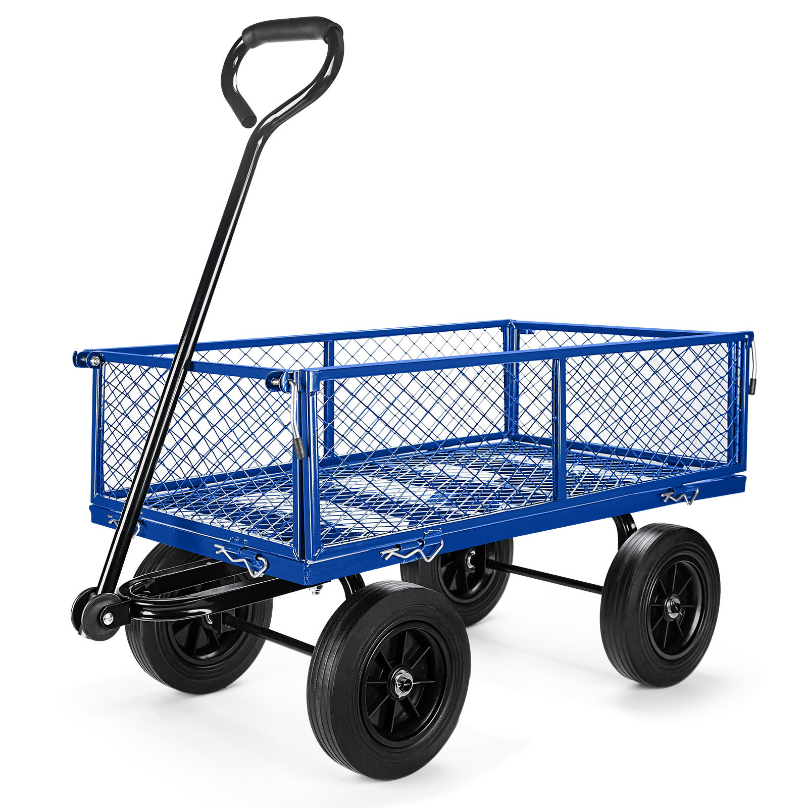 LIZEVINC Steel Garden Cart Utility Metal Wagon With 180° Rotating ...