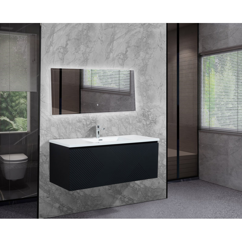 Latitude Run® 47'' Wall-Mounted Single Bathroom Vanity Set | Wayfair