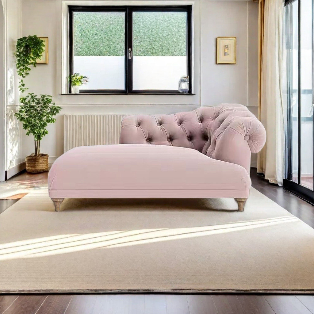 Comfort Zone Furniture.e Pink Elegant Fashion Sofa Casual Chaise Longue ...