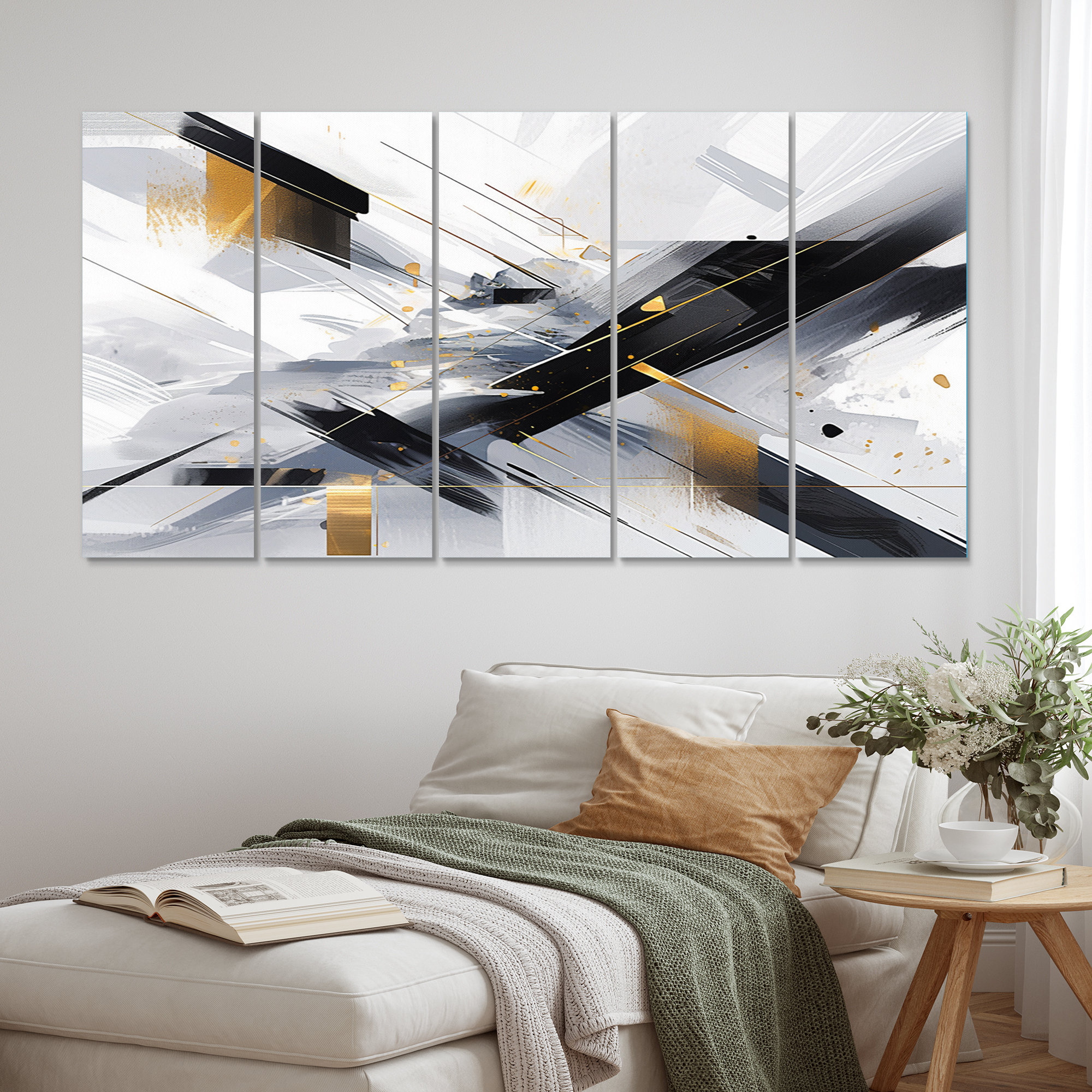 Brayden Studio Grey Symmetrical Abstract - Cubism Wall Art Print - 5 ...