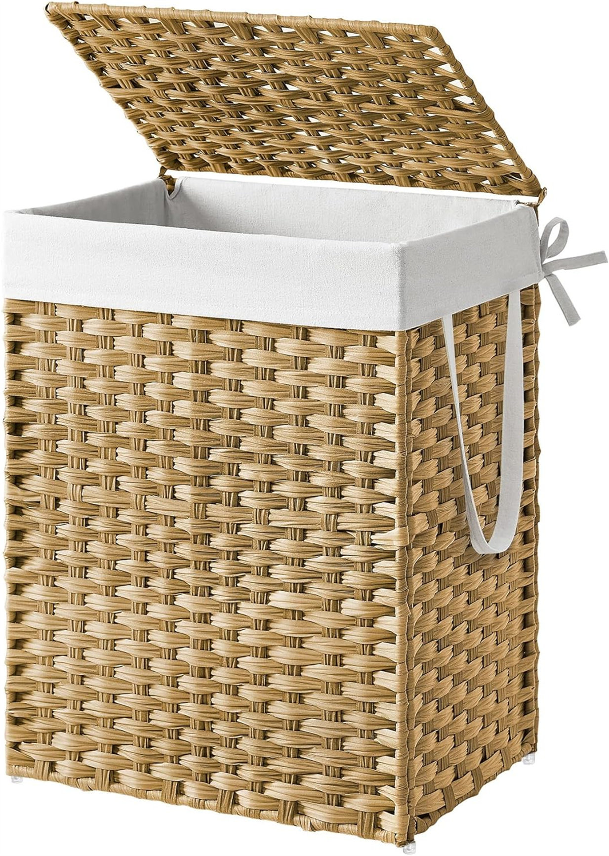Latitude Run Synthetic Rattan Storage Basket With Lid And Handles ...