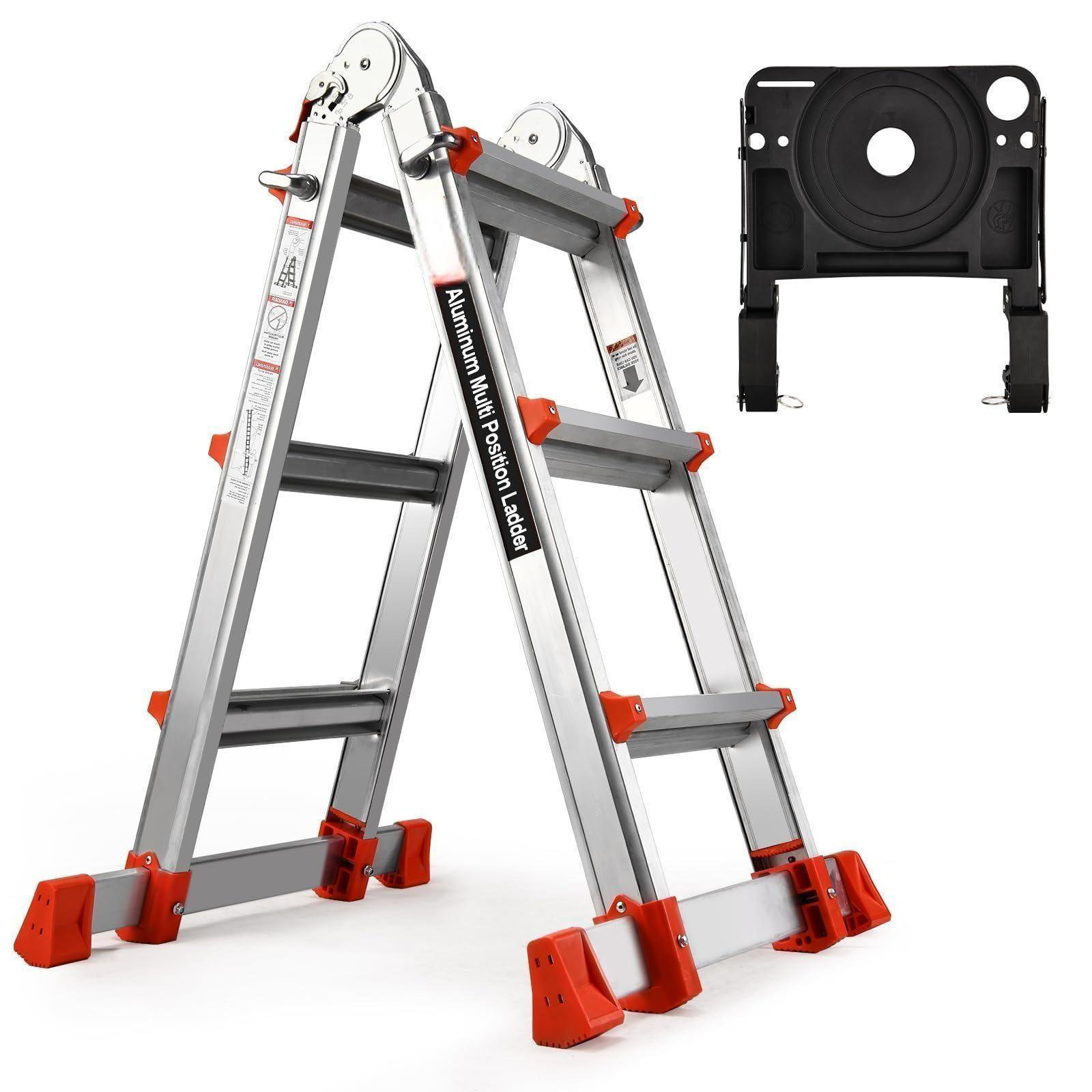17 Stories Ladder, A Frame 3 Step Extension Ladder, 11 FT Multi ...
