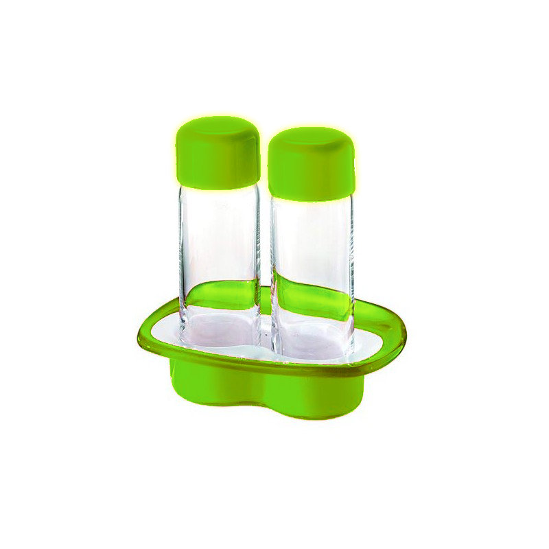 Guzzini Glass and Acrylic Two Tone Oil/Vinegar Cruet Set | Wayfair