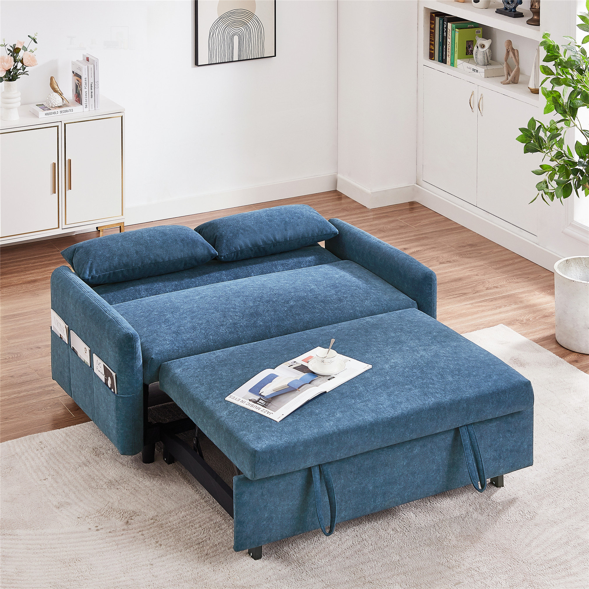 Abrahams Versatile Pull Out Sofa Bed with Storage and USB Ports for ...