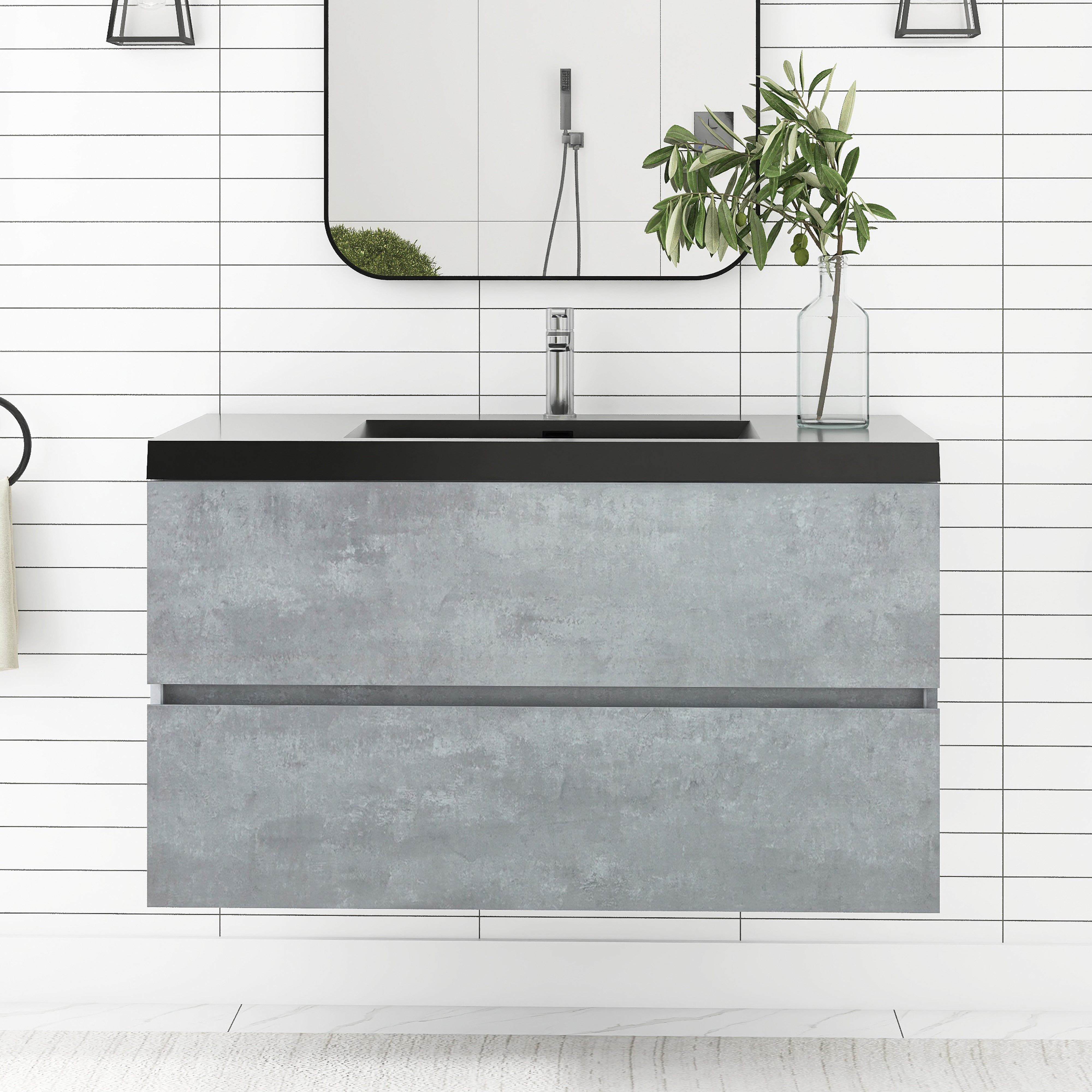 Ebern Designs Durriyah 42'' Single Bathroom Vanity with Quartz Top ...