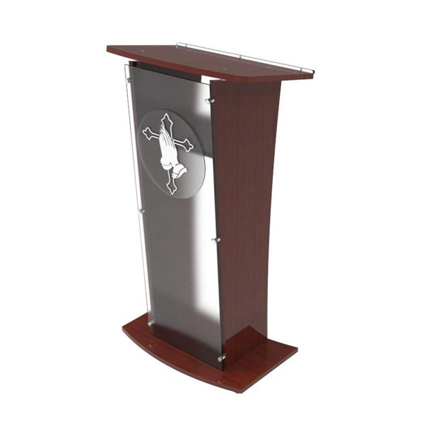 FixtureDisplays Wood Podium with Frost Acrylic Front Panel, 48" tall ...