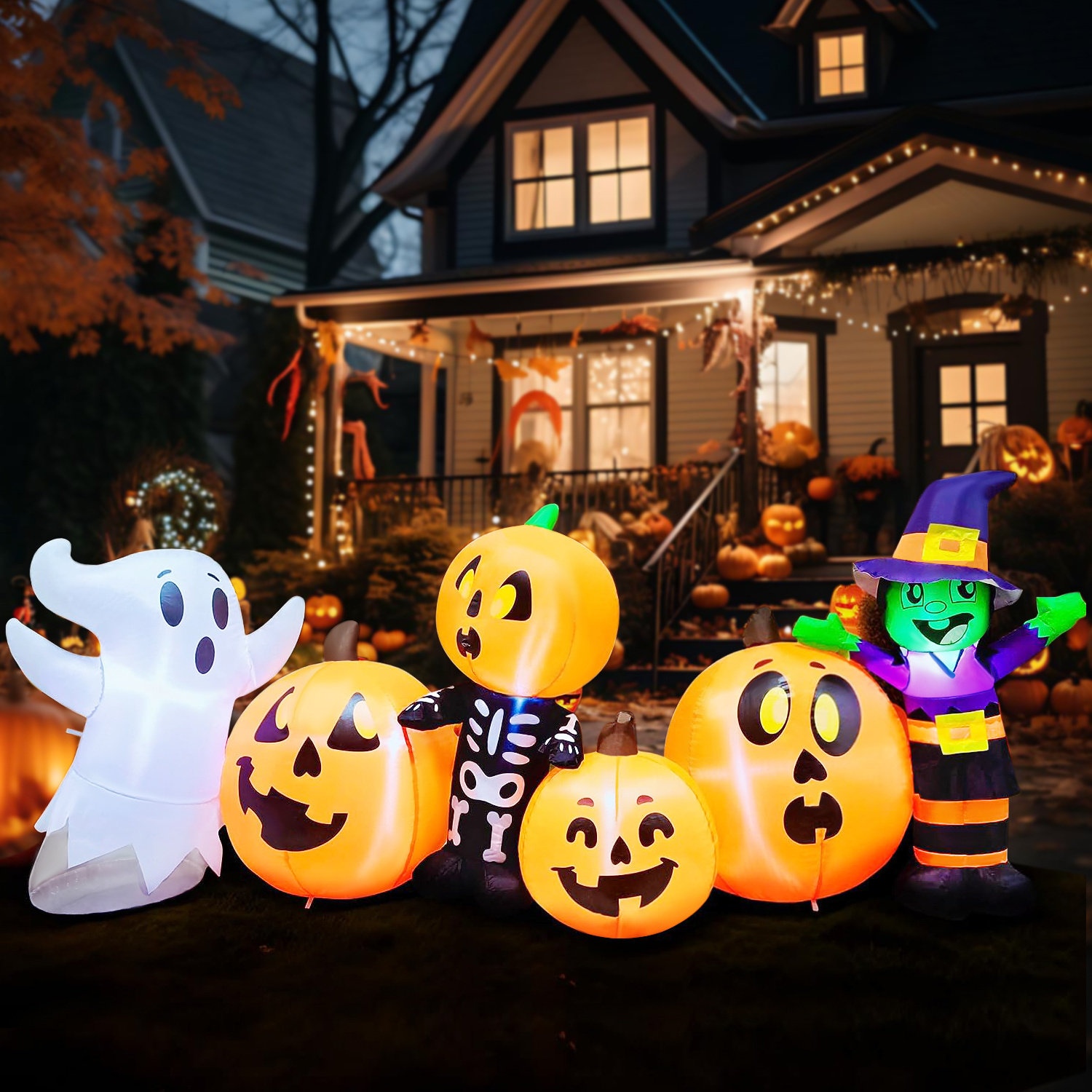 The Holiday Aisle® 8 ft Long Halloween Inflatables Outdoor Decorations ...