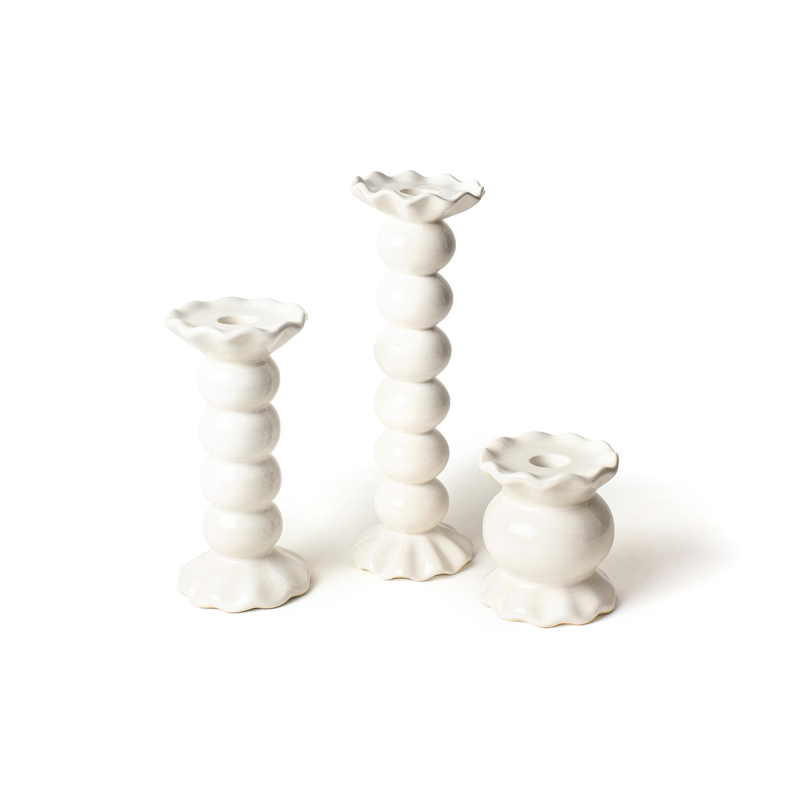 Coton Colors by Laura Johnson Signature White Knob Candle Holder With ...