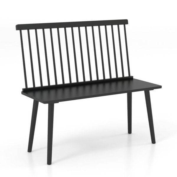 George Oliver Entryway Bench For 2 With Spindle Back For Kitchen Dining ...
