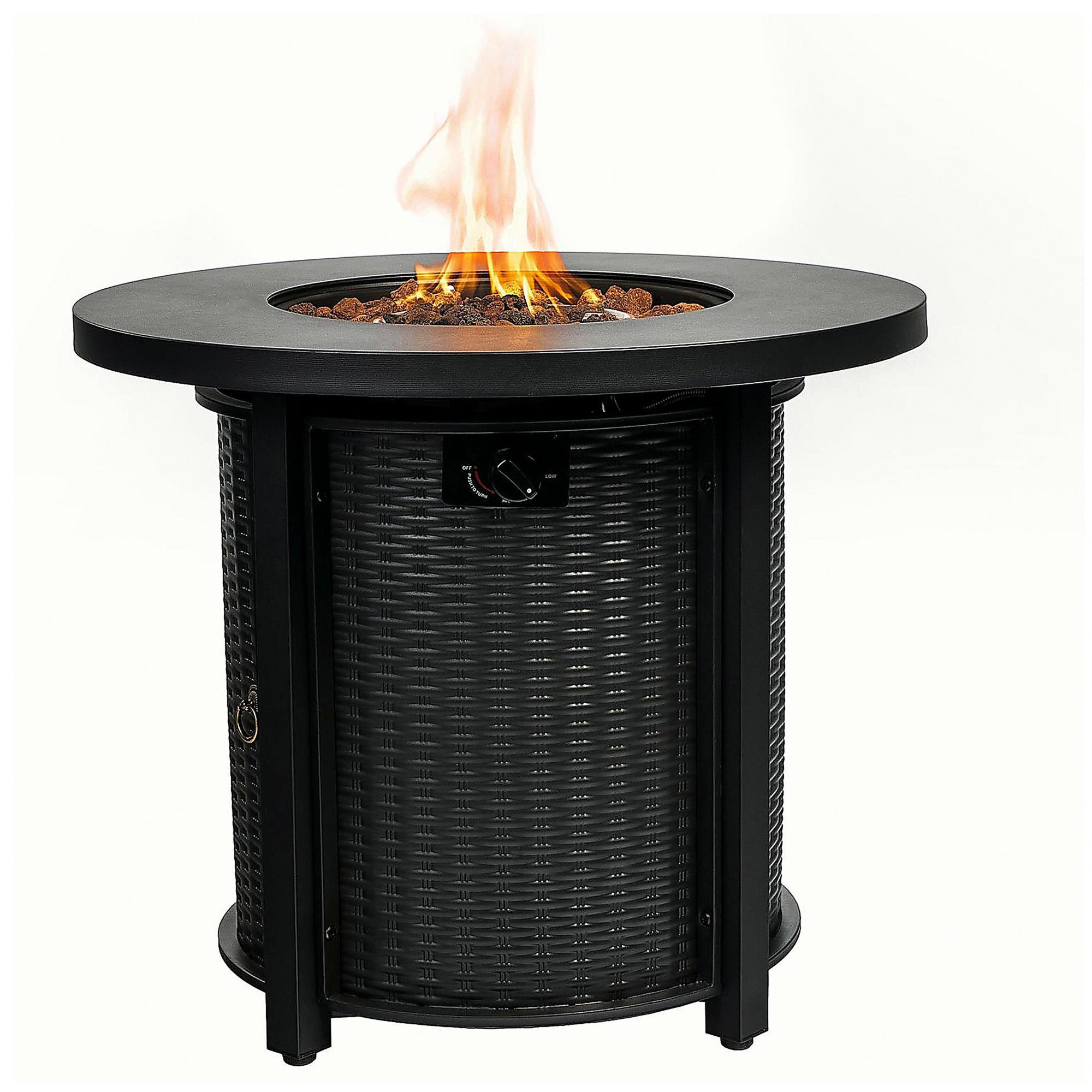 Latitude Run® 40000BTU Propane Round Pit Table Propane Pit Table | Wayfair