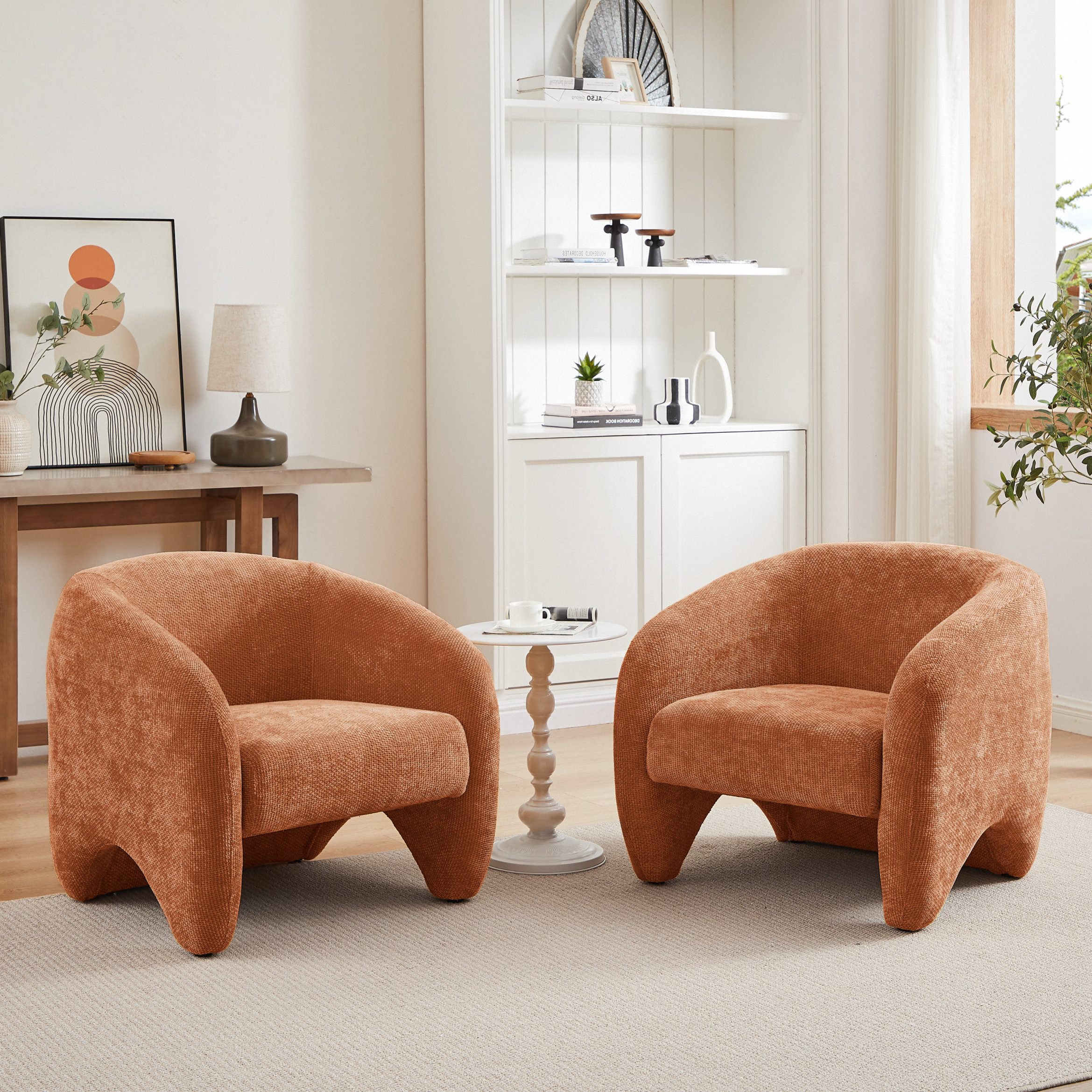 Ivy Bronx Hitas Upholstered Modern & Comfort Fully Assembly Barrel ...