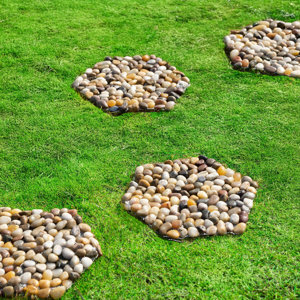 Arlmont & Co. 6 PCS River Rock Stepping Stones Outdoor, 9.5 Inch ...