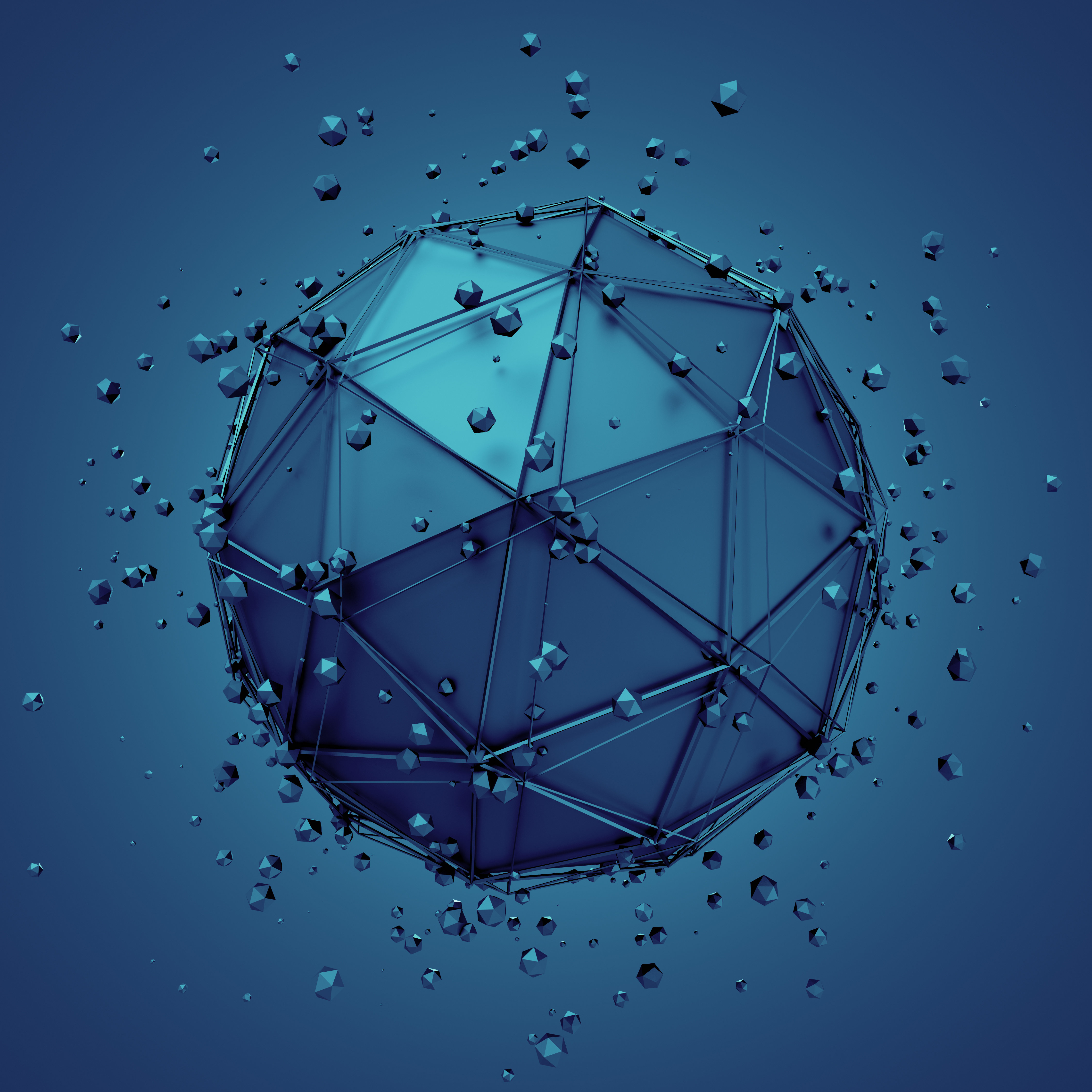 Wrought Studio™ Low Poly Metal Sphere - Wrapped Canvas Graphic Art ...