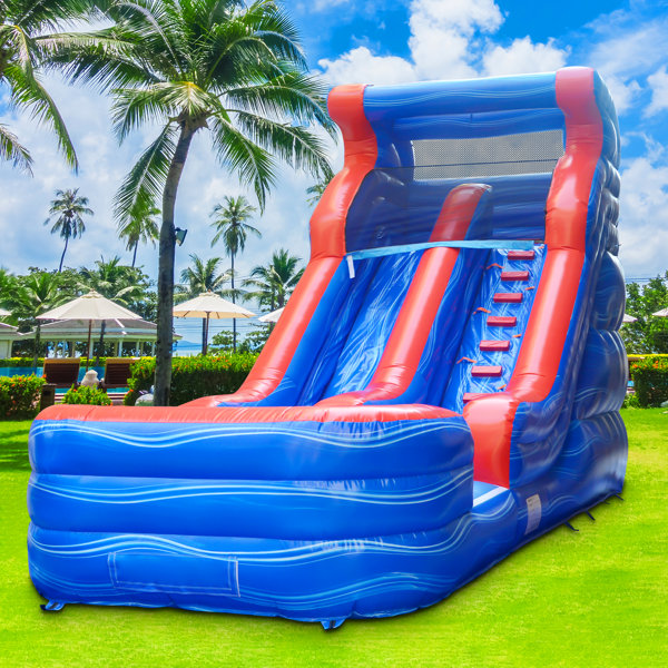 GOOSH 16' x 26' Red Concise Commercial Grade Water Slide with Splash ...