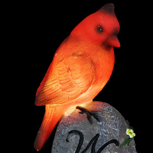 Exhart Solar Cardinals On A Hand Painted Welcome Rock Garden Statuary ...