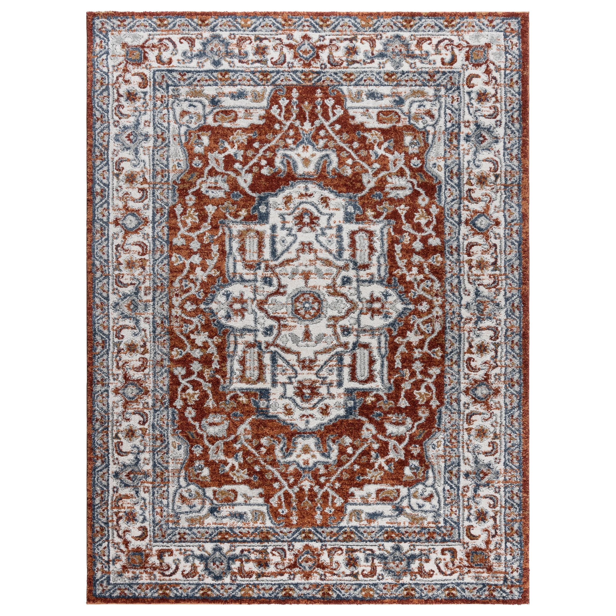Gertmenian Imani Harlow Traditional Medallion Plush Rust/Gray/Ivory ...
