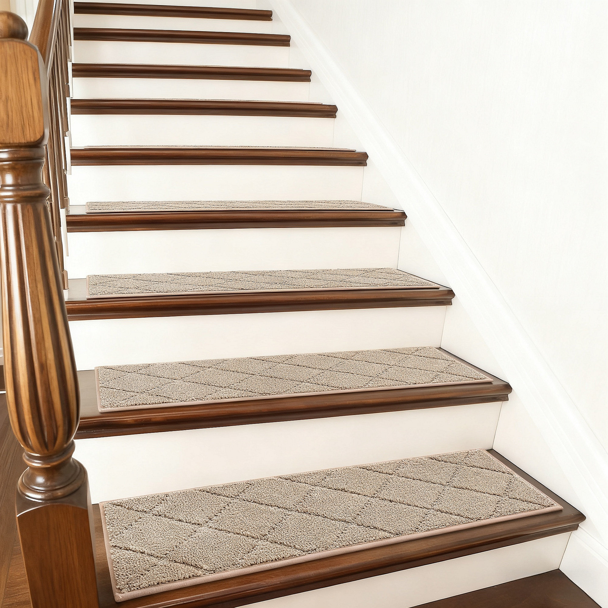 Hokku Designs 15PCS Non-Slip Stair Treads 28X9 Inch, TPE Backing Stair ...