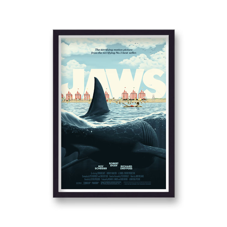 Culture Decor Jaws V10 Reimagined Movie Poster - Single Picture Frame ...