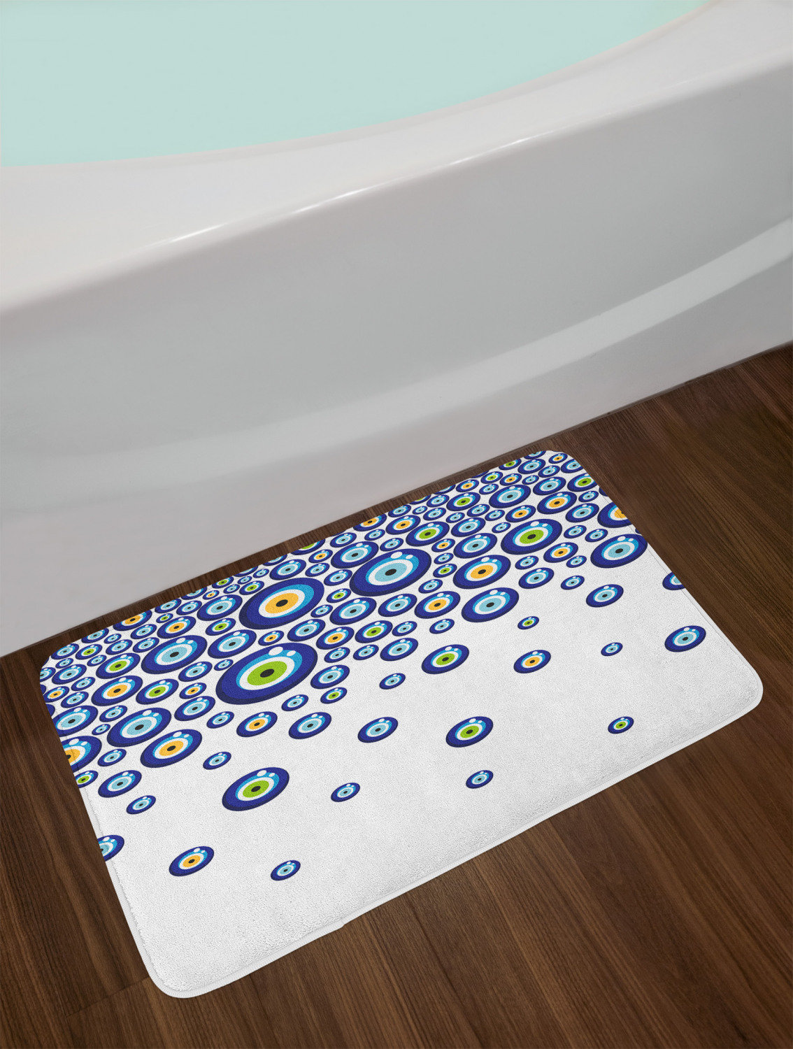 East Urban Home Ovals Eyes Falling Down Bath Rug | Wayfair