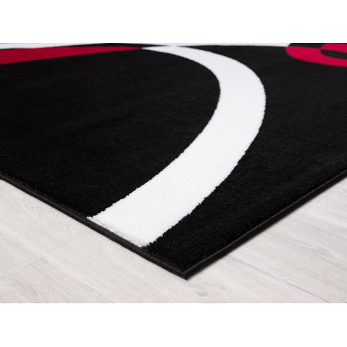 Ebern Designs Fordbridge Performance Red/Black Rug & Reviews | Wayfair