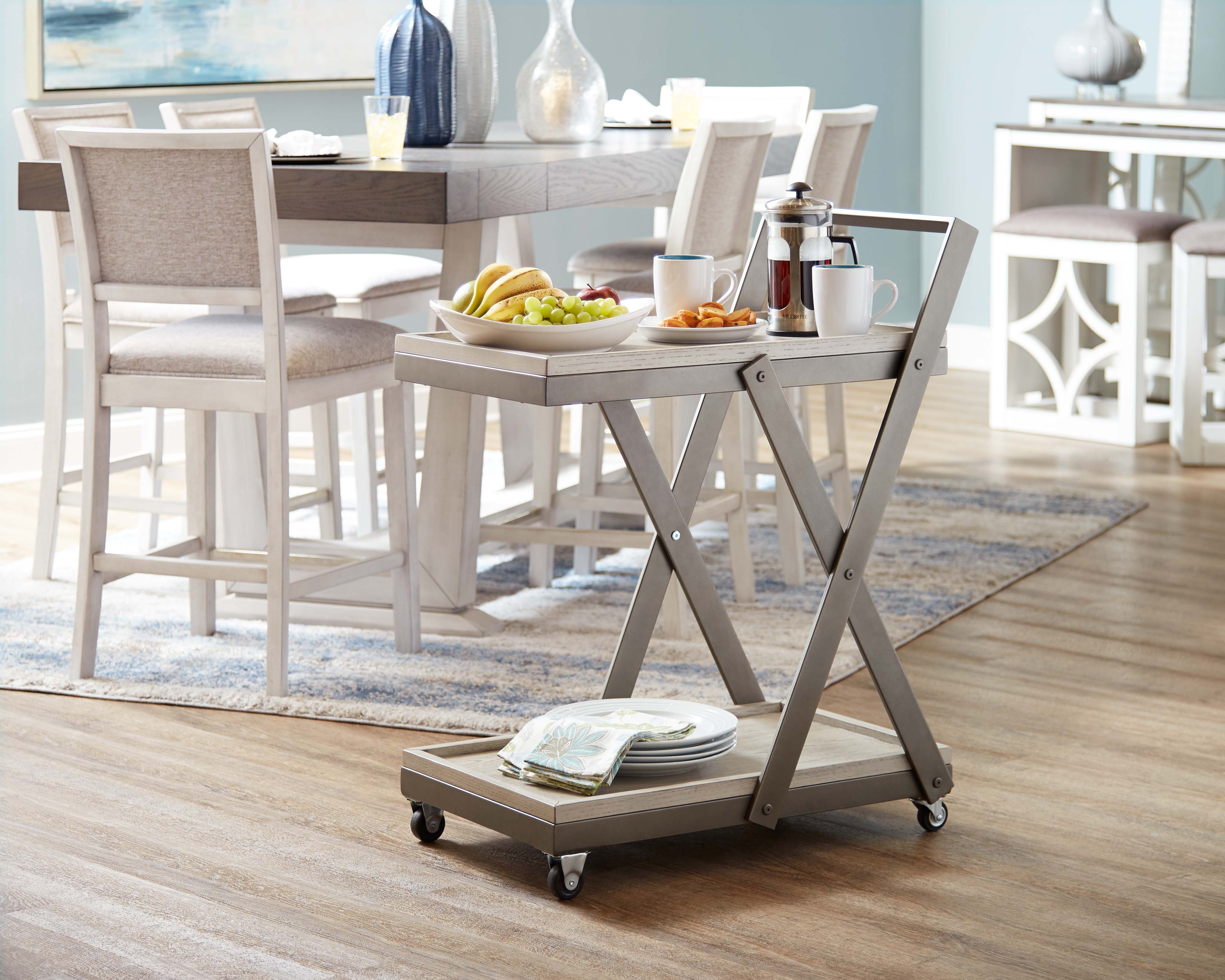 17 Stories Rustic Multi-Tray Bar Cart | Wayfair