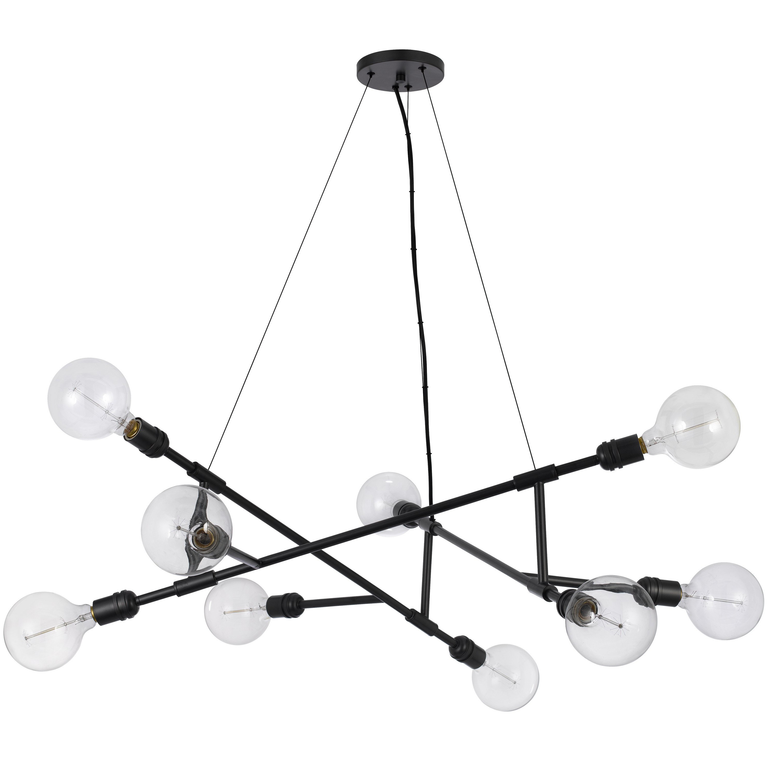 Benjara Sena 36 Inch Chandelier, Sputnik Style w Canopy, Charcoal Gray ...