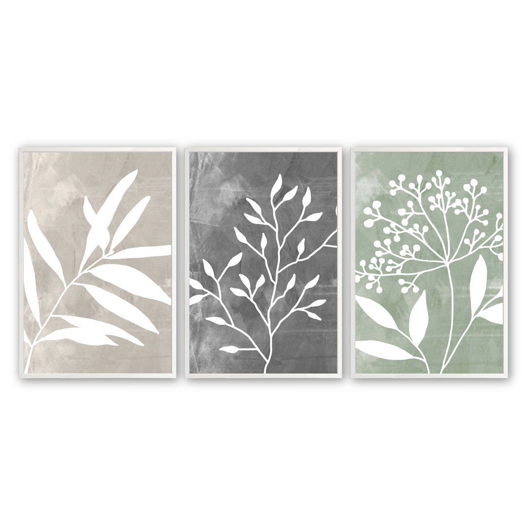 Red Barrel Studio® Floral Allure Trio Framed On Paper 3 Pieces Set ...