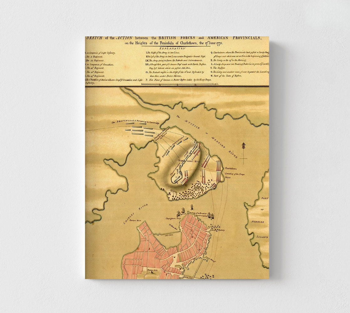 WeFrameArt Battle Of Bunker Hill Poster, Bunker Hill Print, USA ...