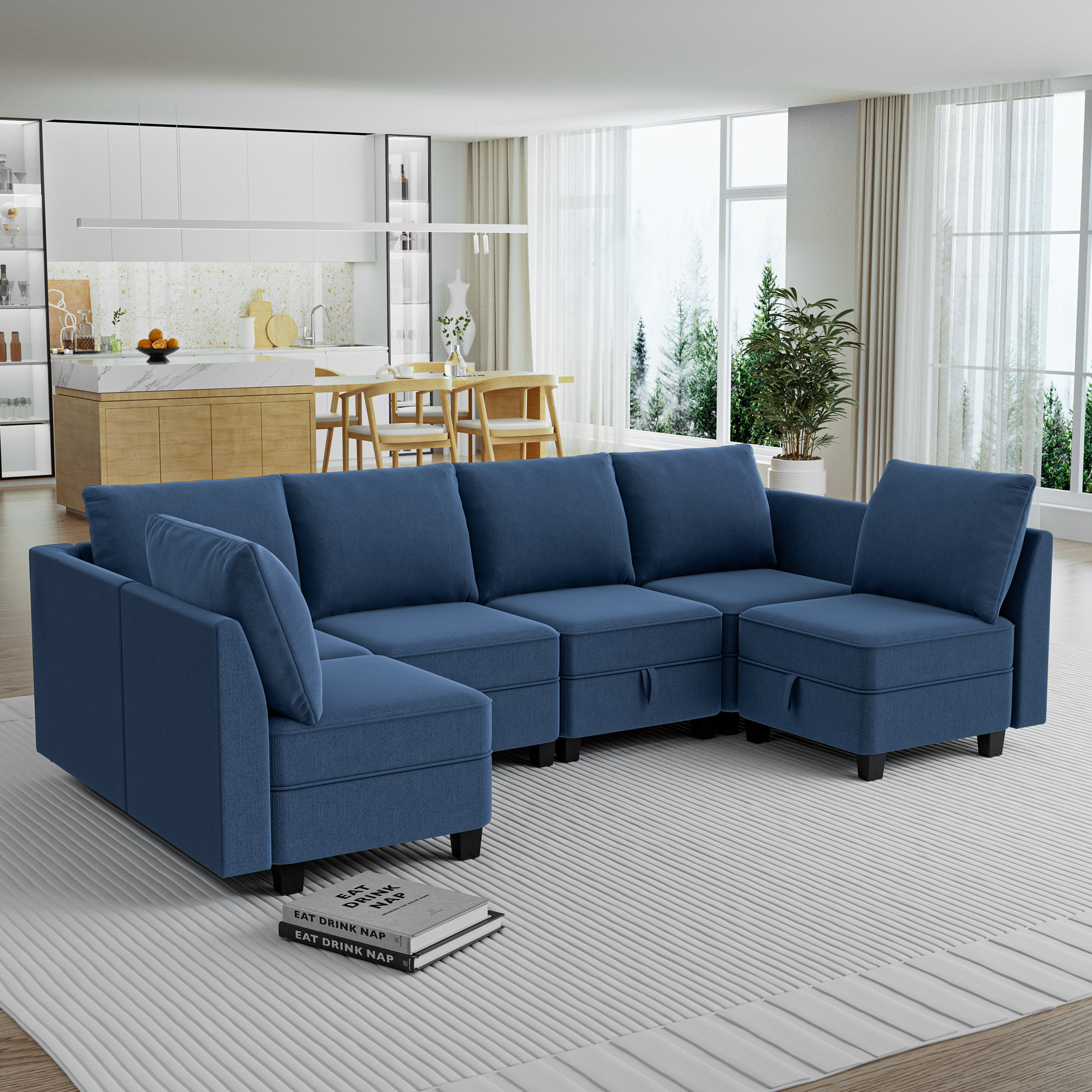 Ebern Designs Vumece Modular Sectional Sofa, Convertible U Shaped ...