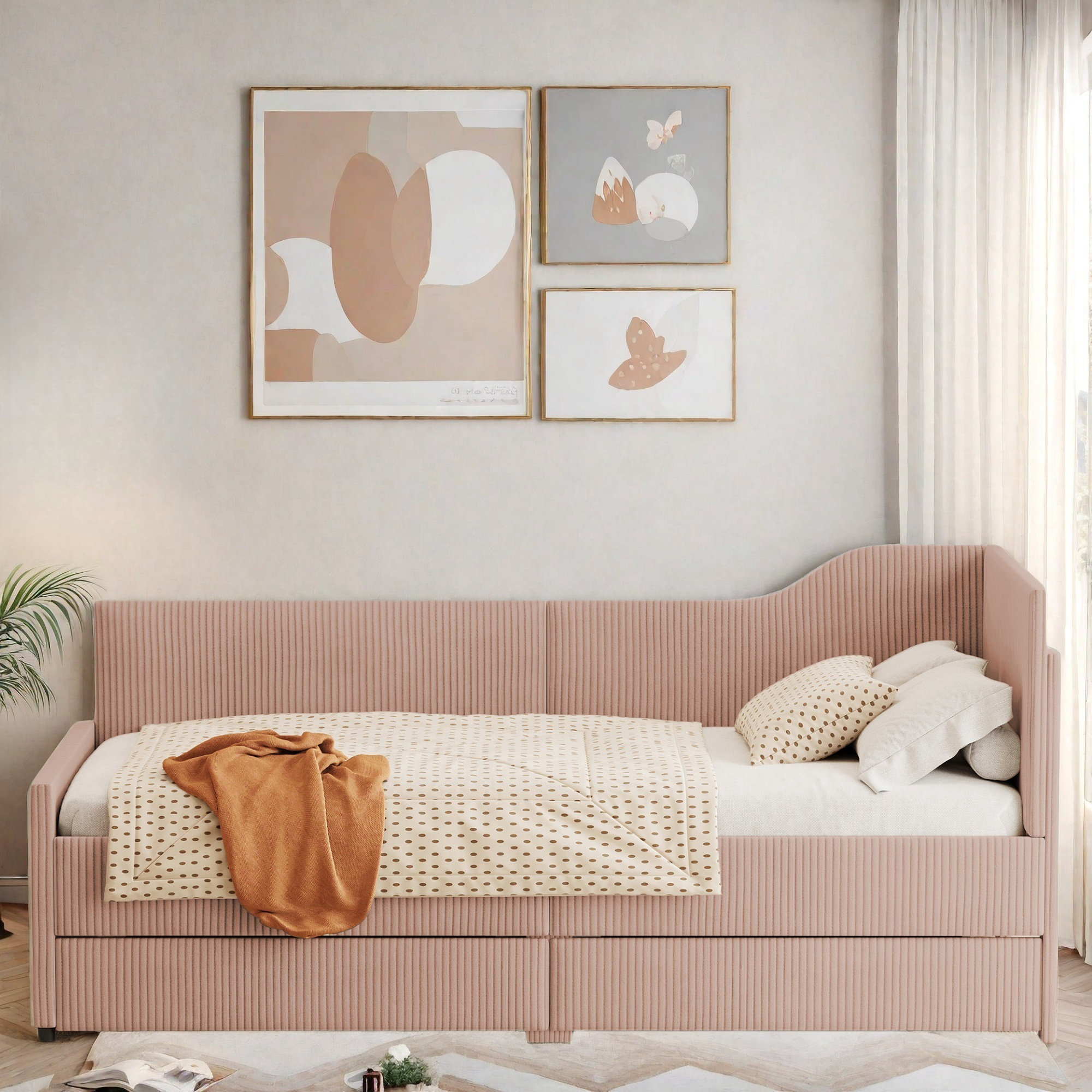 Latitude Run® Crain L-shaped Upholstered Daybed With 2 Storage Drawers ...