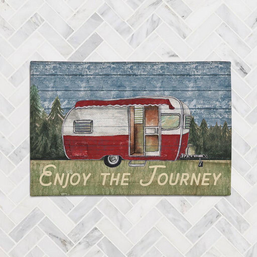 Laural Home Enjoy Camping Power Loom Chenille Area Rug in Blue/Red ...