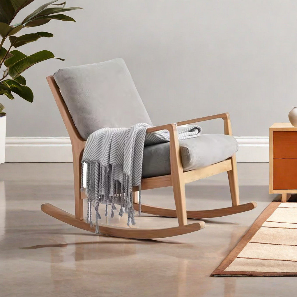 Axis Living Modern Solid Wooden Leisure Rocking Chair Solid Wood ...
