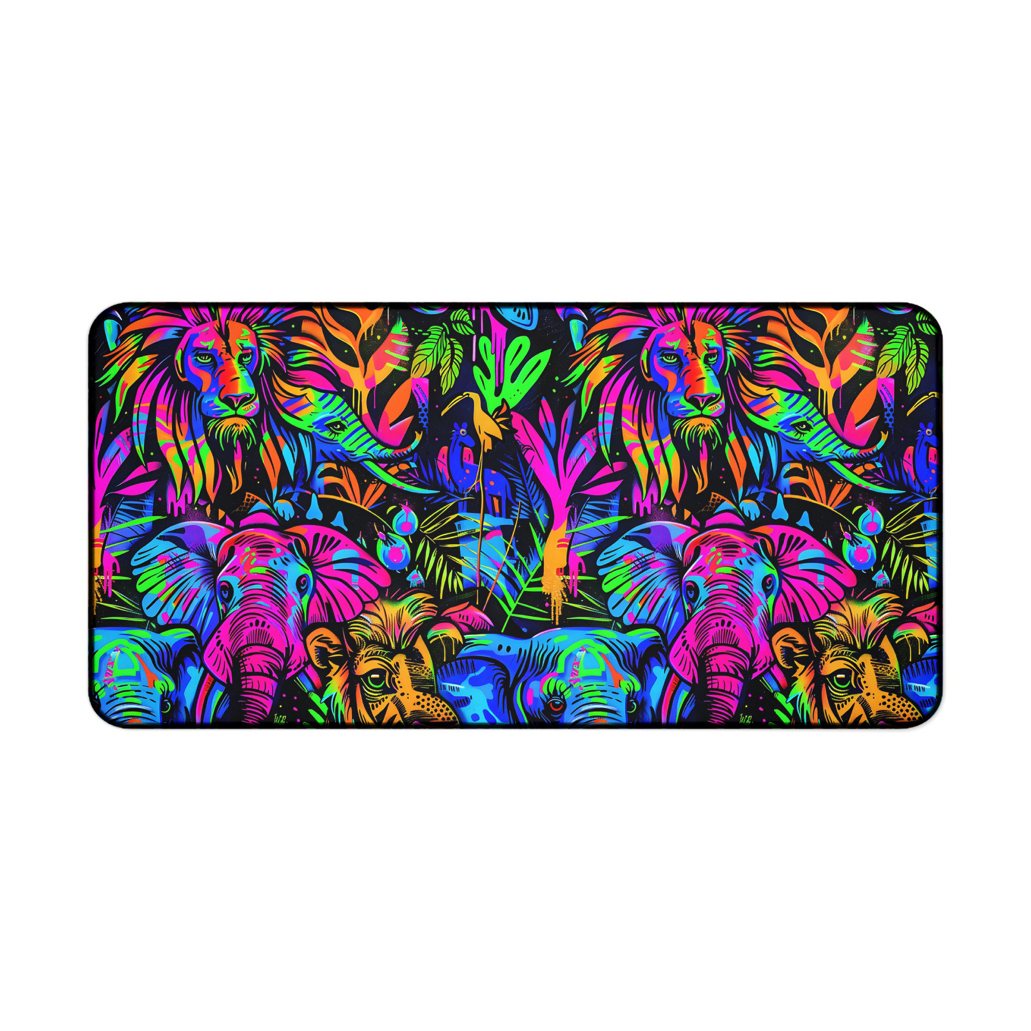 East Urban Home Neon Jungle Animals Mouse Mat, Lion, Elephant, Colorful ...