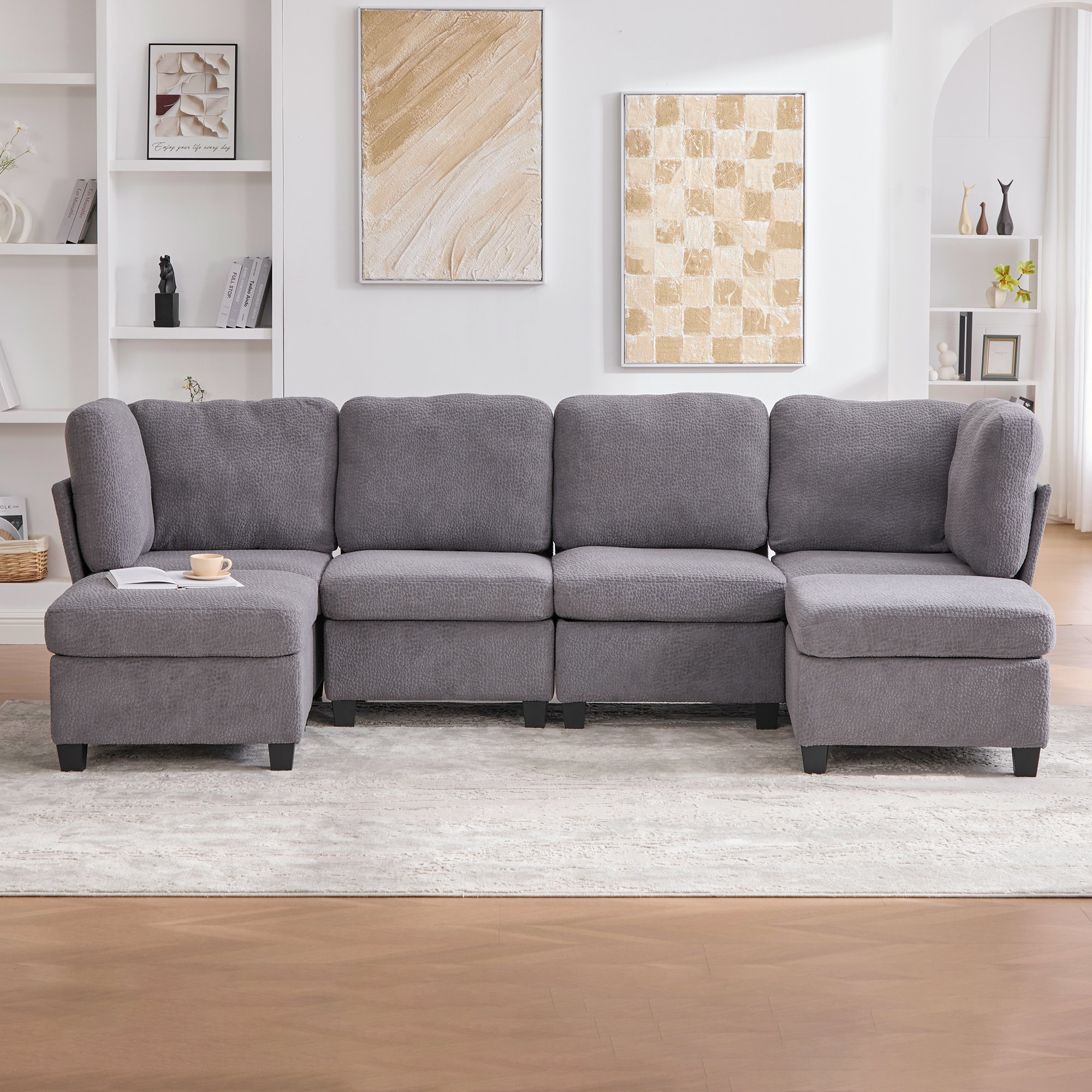 Latitude Run® Modular Sectional Sofa Freely Combinable 6-Seat ...